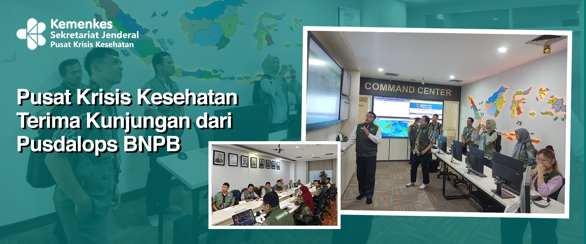 Kunjungan Pusdalops BNPB ke Command Center Pusat Krisis Kesehatan